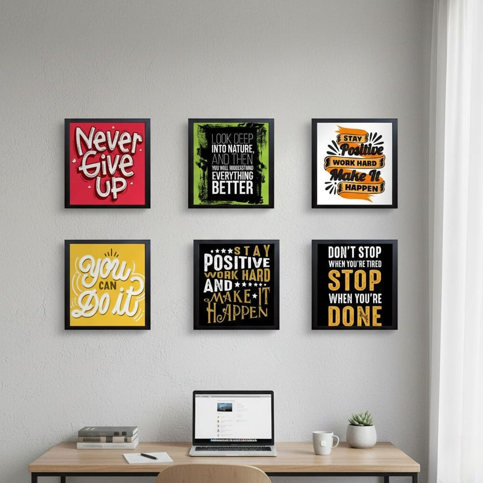 Positive Motivational Quotes (6Panel) Wall Art – Decor Your Walls